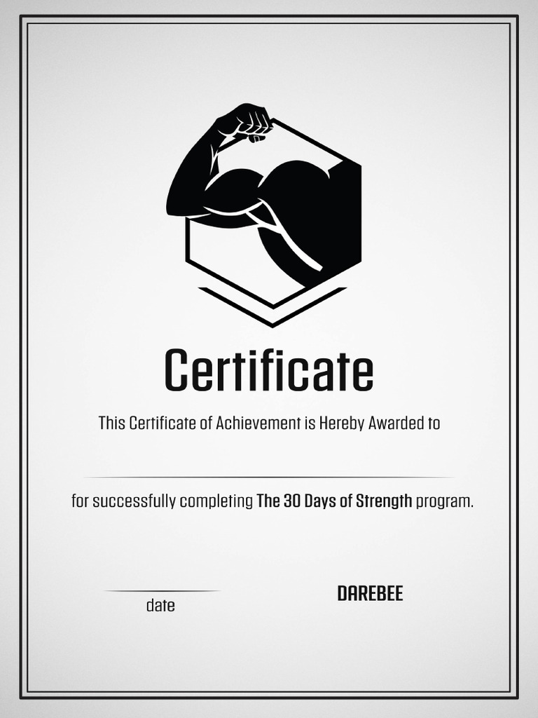 30 Days of Strength Certificate | PDF