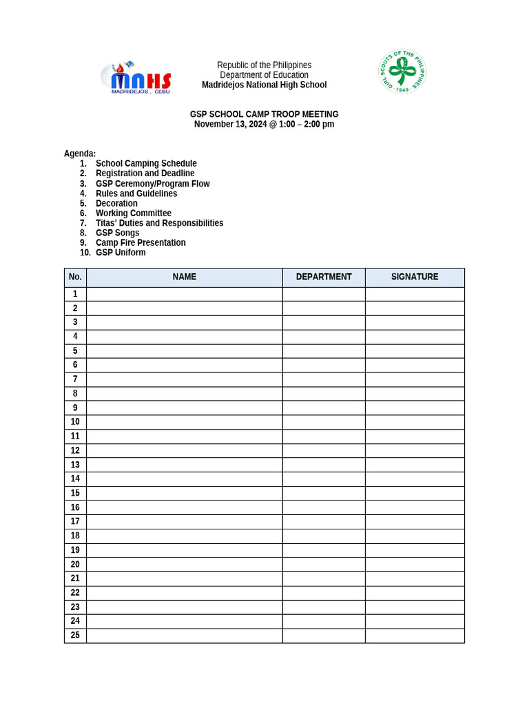 GSP Attendance | PDF