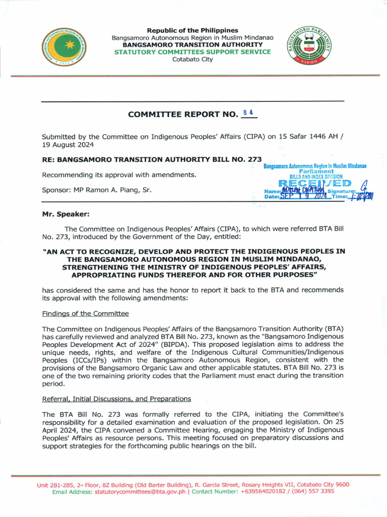 CR No. 84 (Bta Bill No. 273) | PDF