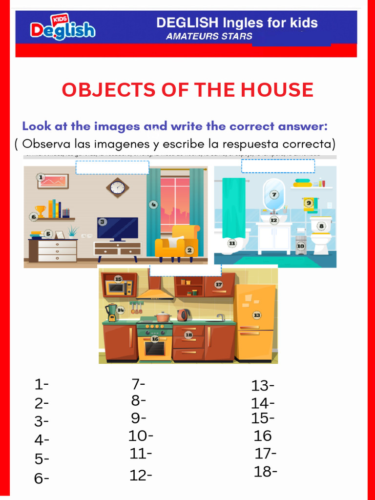 Objects of The House (7-11) | PDF | Teaching Methods & Materials