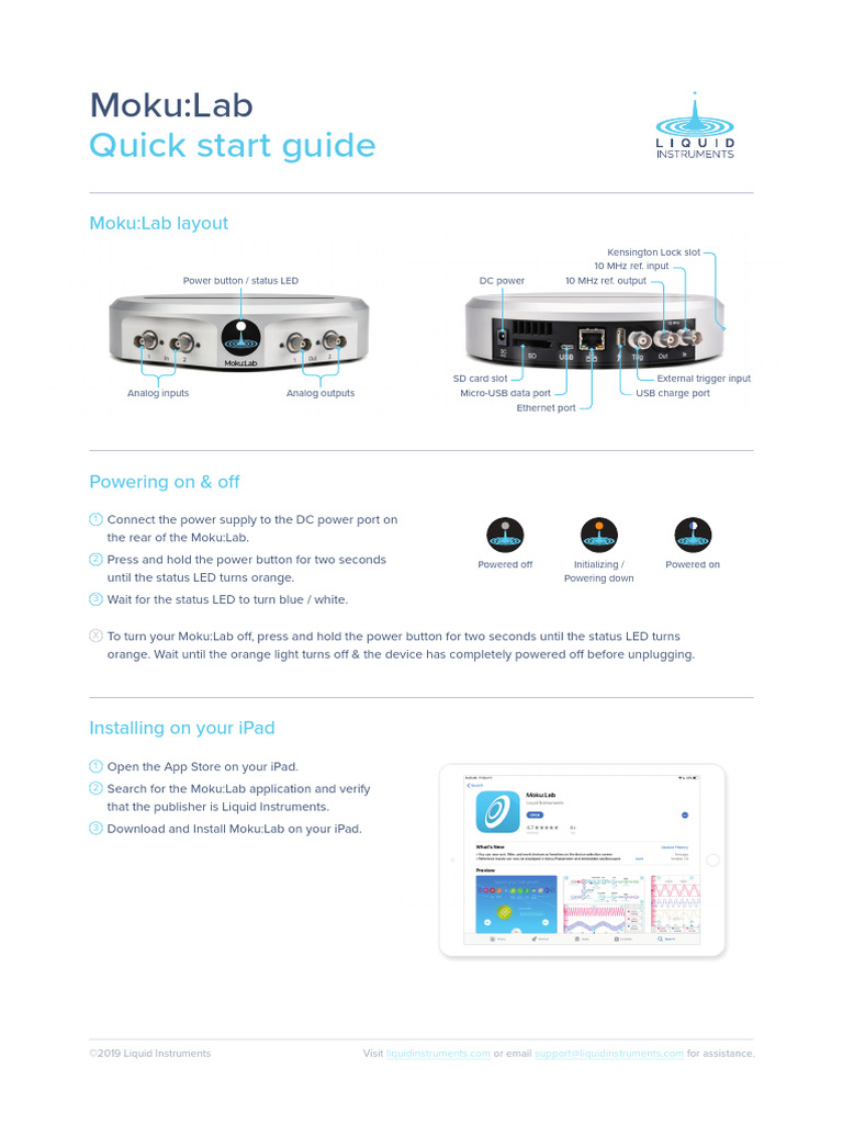 MokuLab-Quick Start Guide | PDF | I Pad | Wi Fi