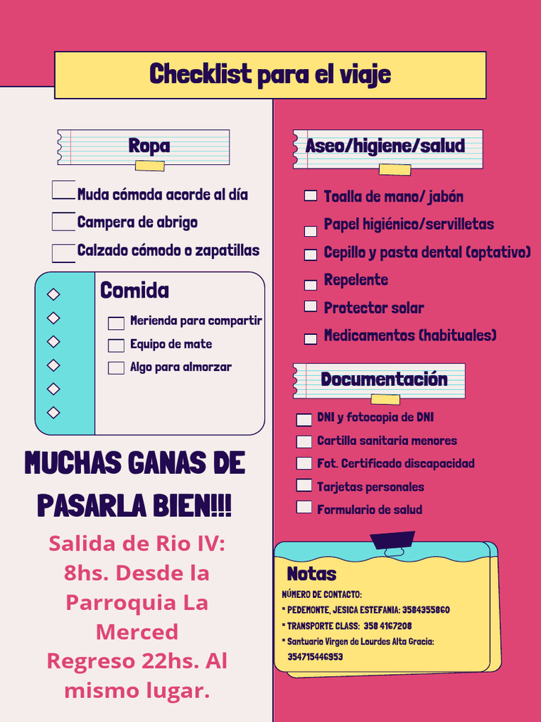 Checklist Documento A4 Scrapbook Viaje Divertido Rosa y Azul - 20241113 ...