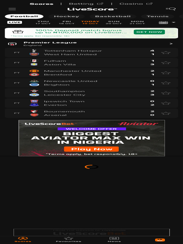 Live Football Scores, Fixtures & Results LiveScore | PDF