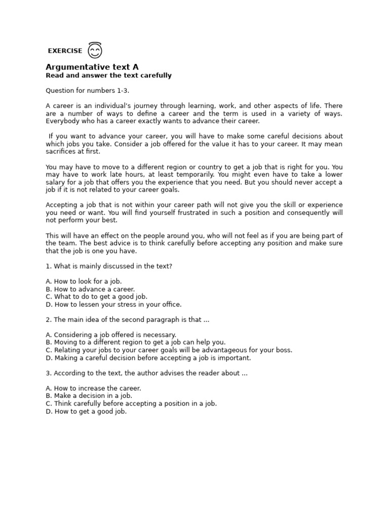 Exercise Argumentative Text | PDF | Vegetarianism | Dairy Products