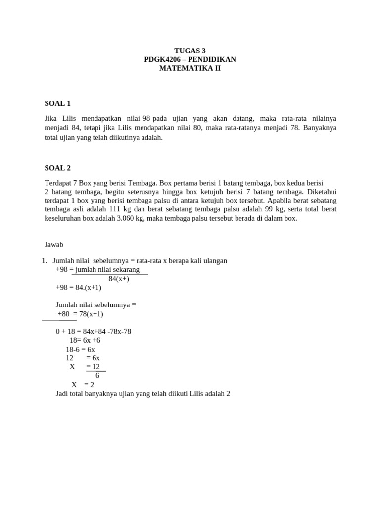 TUGAS 3 Tutorial MTK | PDF | Metode & Bahan Ajar