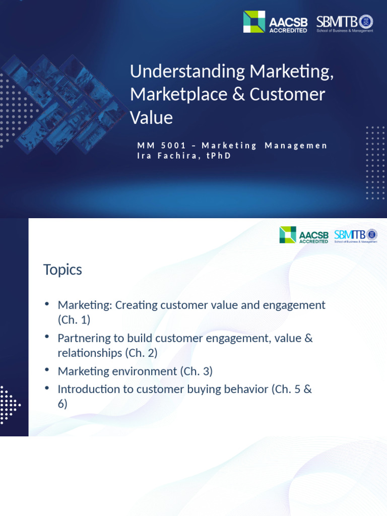 C1 - Understansing Marketing - Marketplace & Customer Value | PDF | Marketing | Marketing Strategy