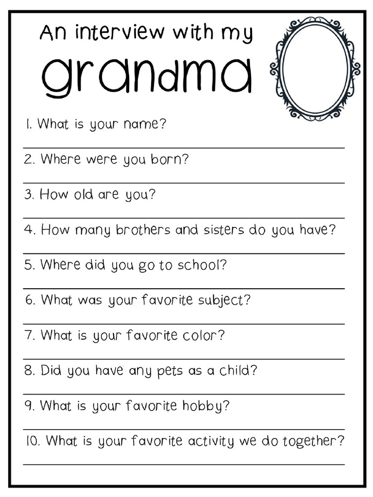 AnInterviewwithmygrandparentsGrandparentsdayKindergartenActivities 1 | PDF
