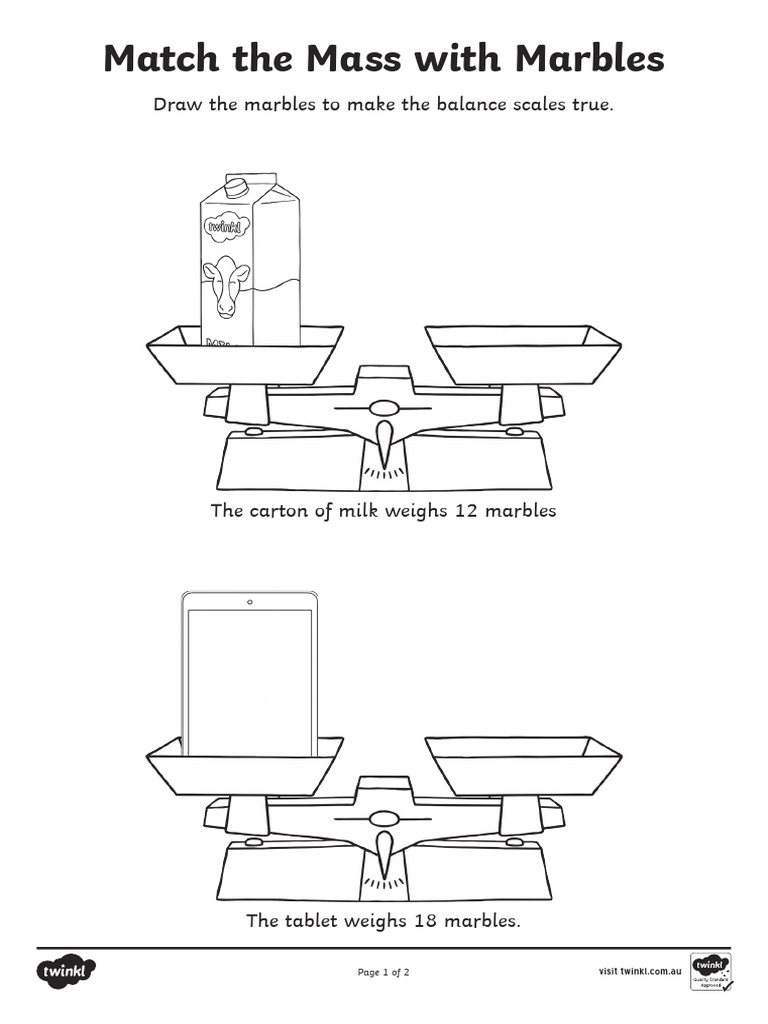 Mass Marbles Activity Sheets | PDF