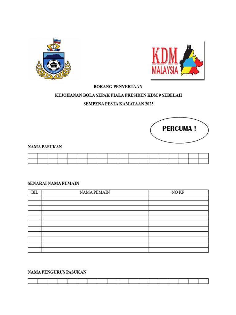 BP Piala Kamatan 2023 (A) | PDF