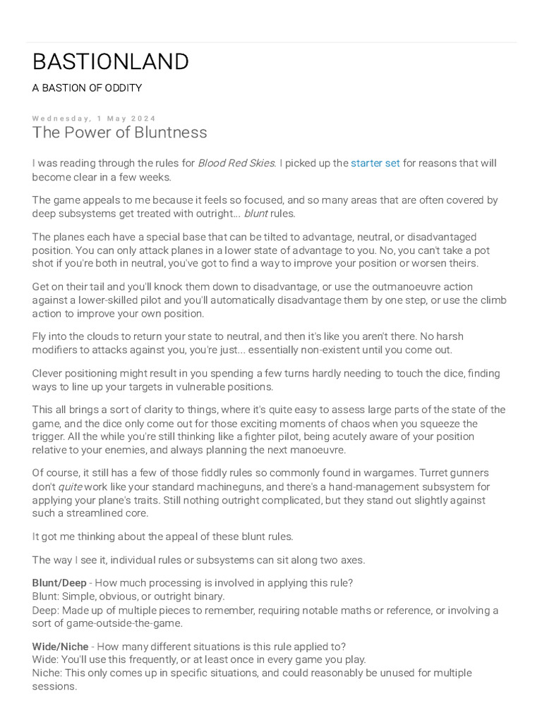 BASTIONLAND - The Power of Bluntness | PDF