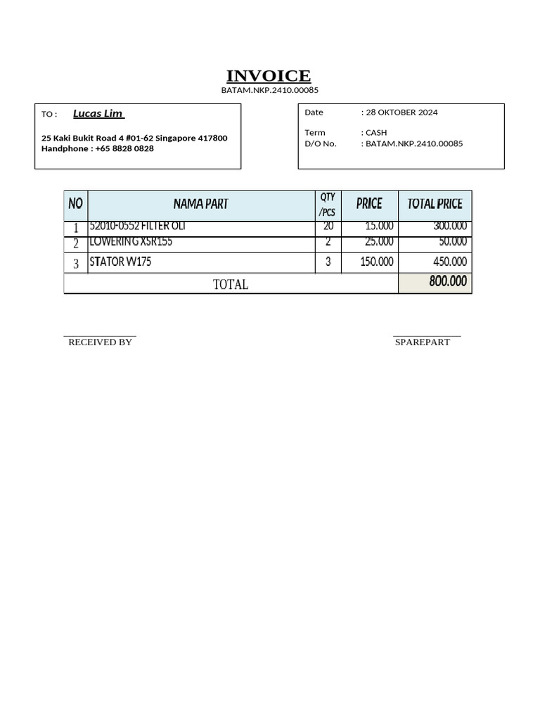 INVOICE Custom | PDF