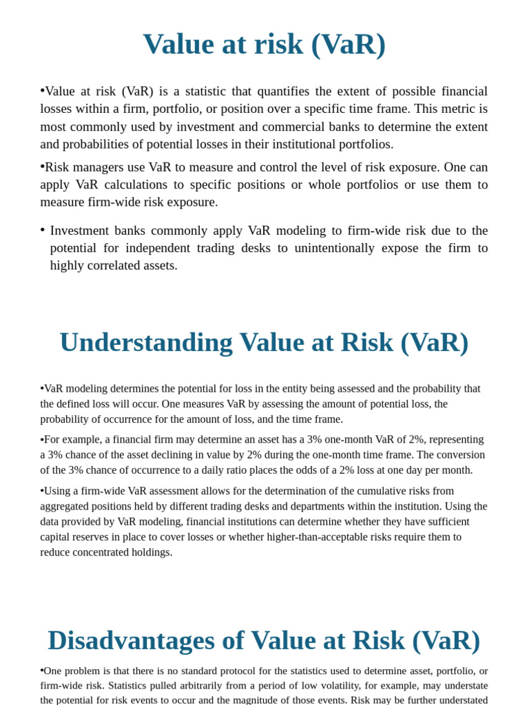 Family | PDF | Value At Risk | Risk