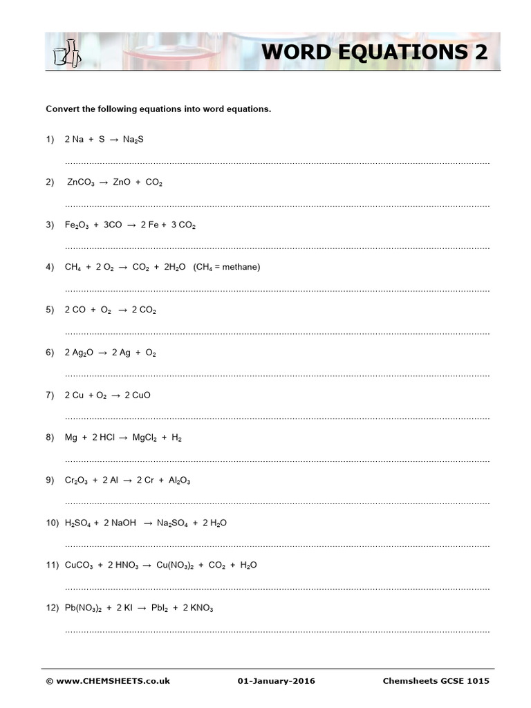 02-WordEquations-02 | PDF | Oxide | Magnesium