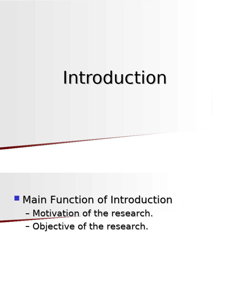 Research Introduction Structure Guide | PDF | Grammatical Tense ...
