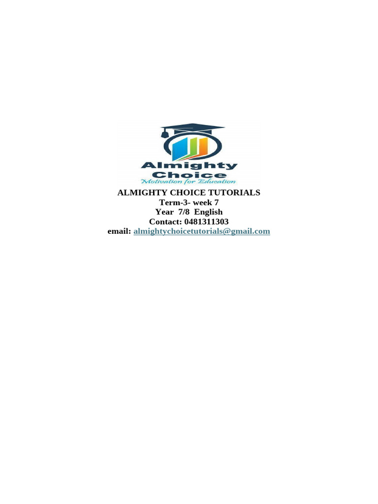 Term 3 week 7 year 7 Eng | PDF | Poetry | Narration