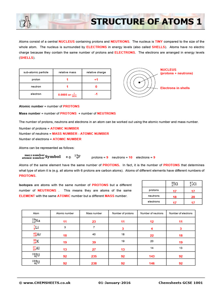 06-Structure of Atoms 1-Ans | PDF | Atoms | Proton