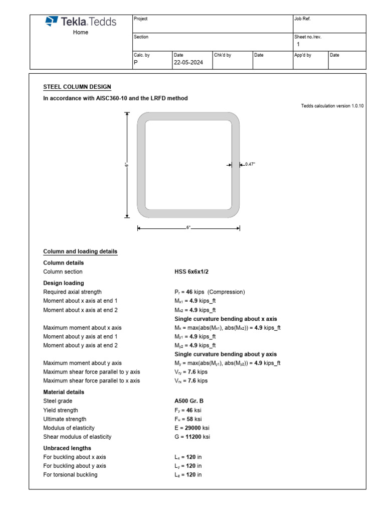 Steel Column Design - Walkway | PDF | Buckling | Strength Of Materials