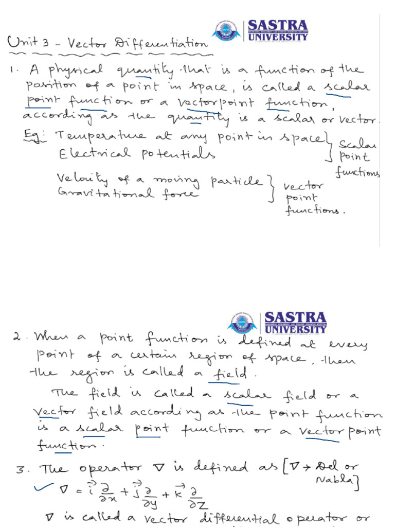 Unit 3 - Vector Differentiation | PDF