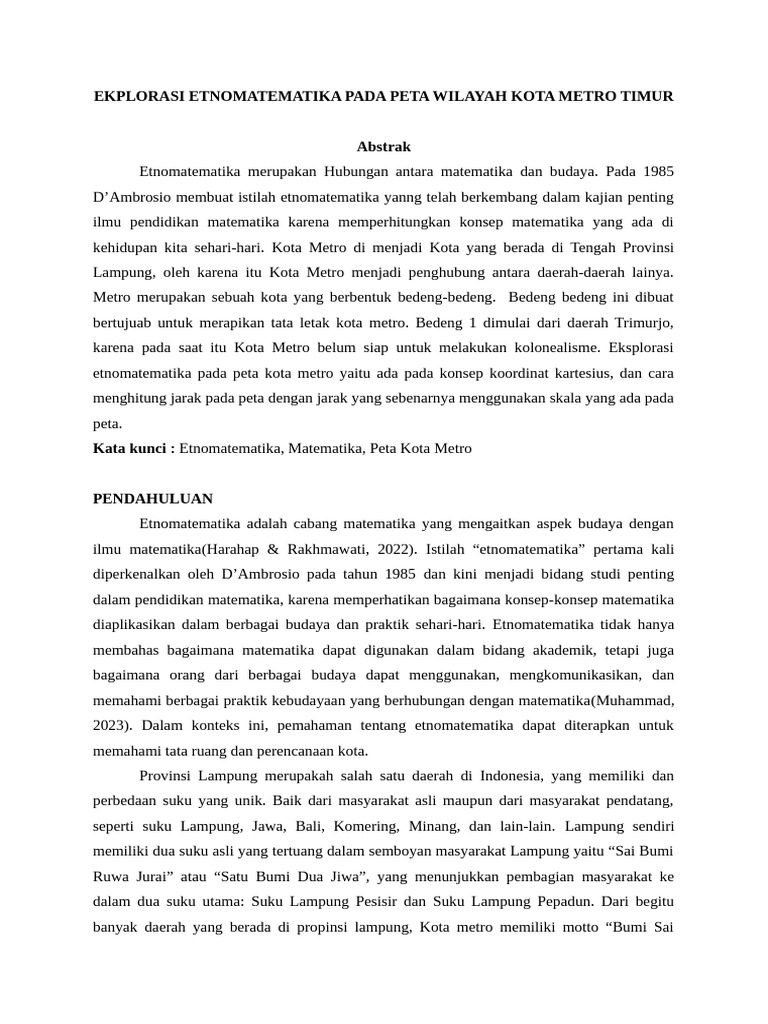 KEL 2 - Etno Peta Wilayah Kota Metro | PDF
