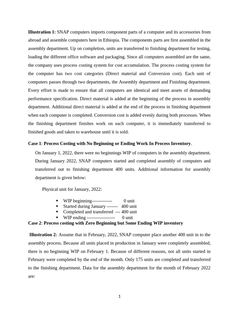 Illustration On Process Costing | PDF | Inventory | Logistics