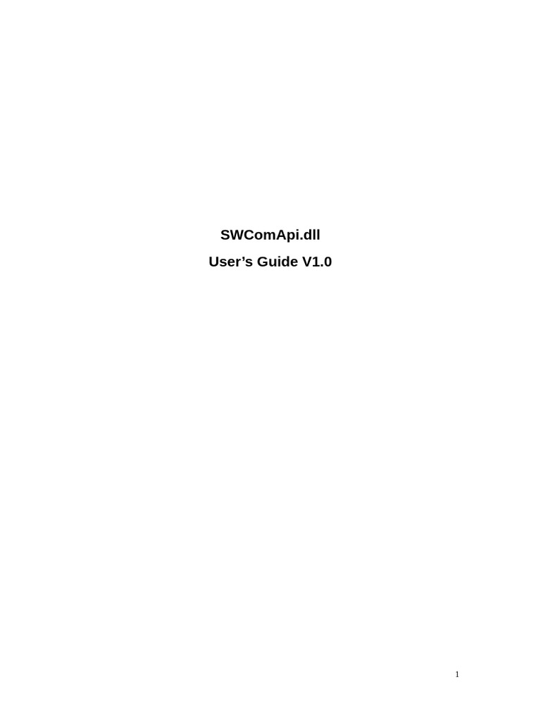 SWComApi - DLL UserGuideV1.0 | PDF | Computer Data | Computer Architecture