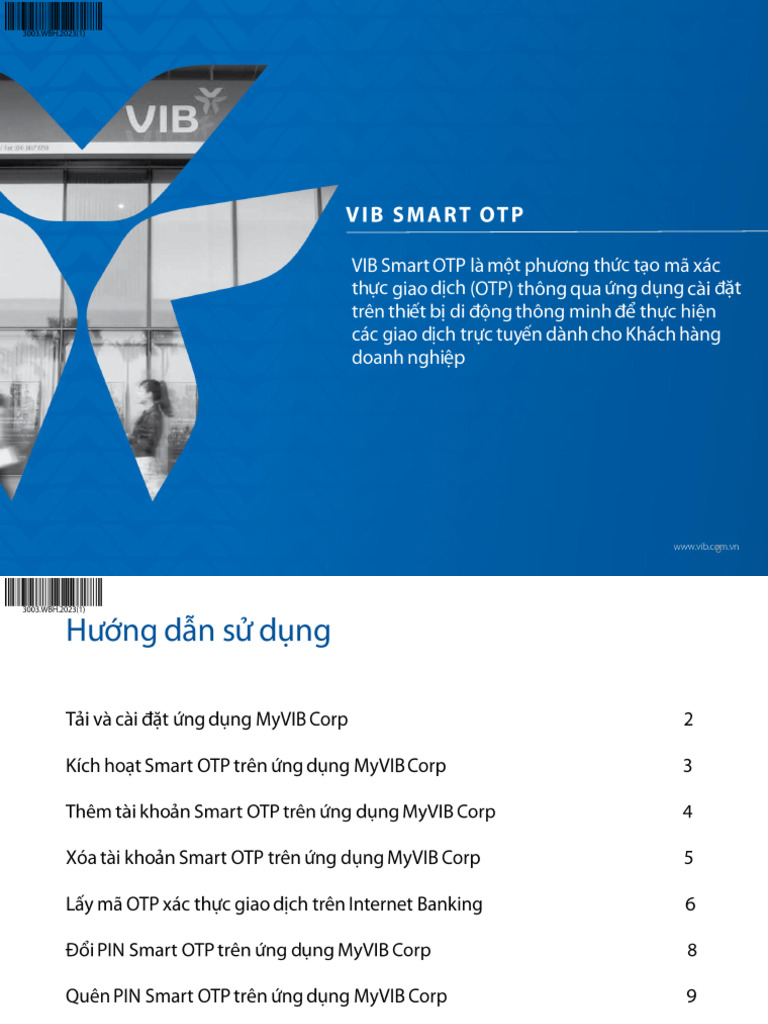 PL03 - Huong Dan Su Dung Phuong Thuc Xac Thuc VIB Smart OTP Danh Cho KHDN | PDF