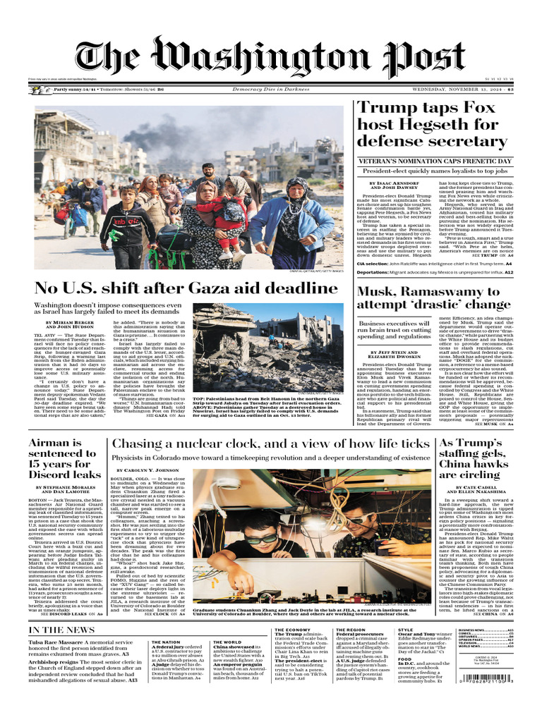 Washington Post 13-11-24 | PDF | Donald Trump | American Government
