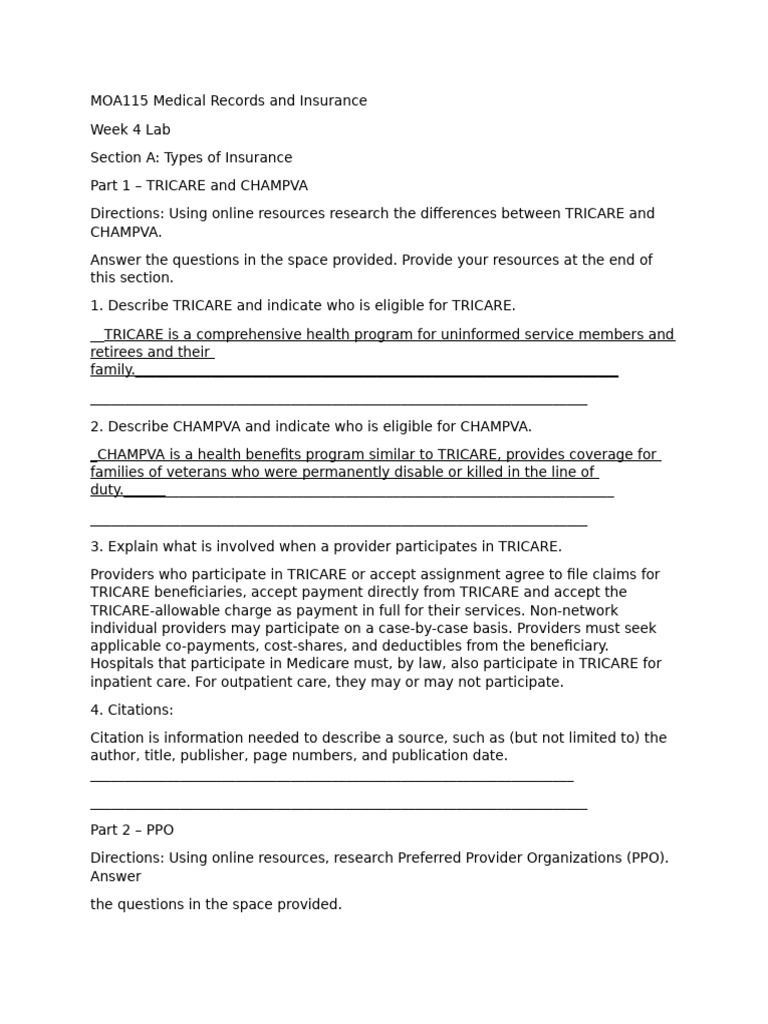 CHAMPVA and TRICARE Overview | PDF | Veterans Health Administration ...