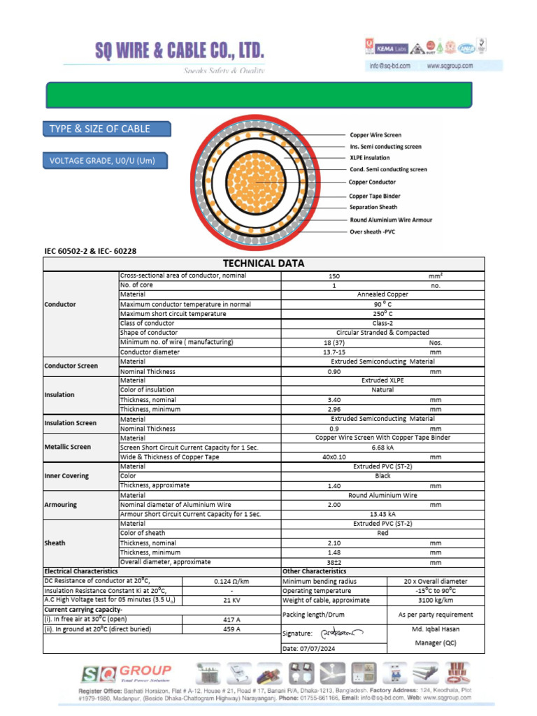 2xHSYRaY 33 KV - CWS | PDF | Electrical Conductor | Insulator (Electricity)