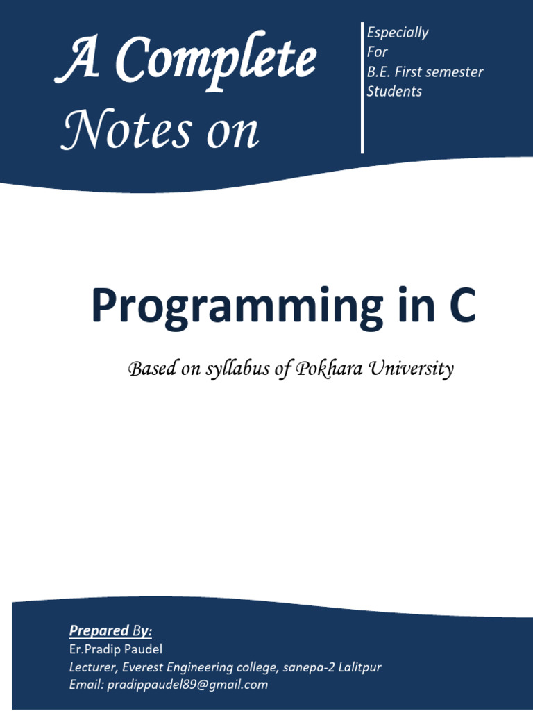 C Programming Notes | PDF | Programming | Computer Program C Programming Notes | PDF | Programming | Computer Program
