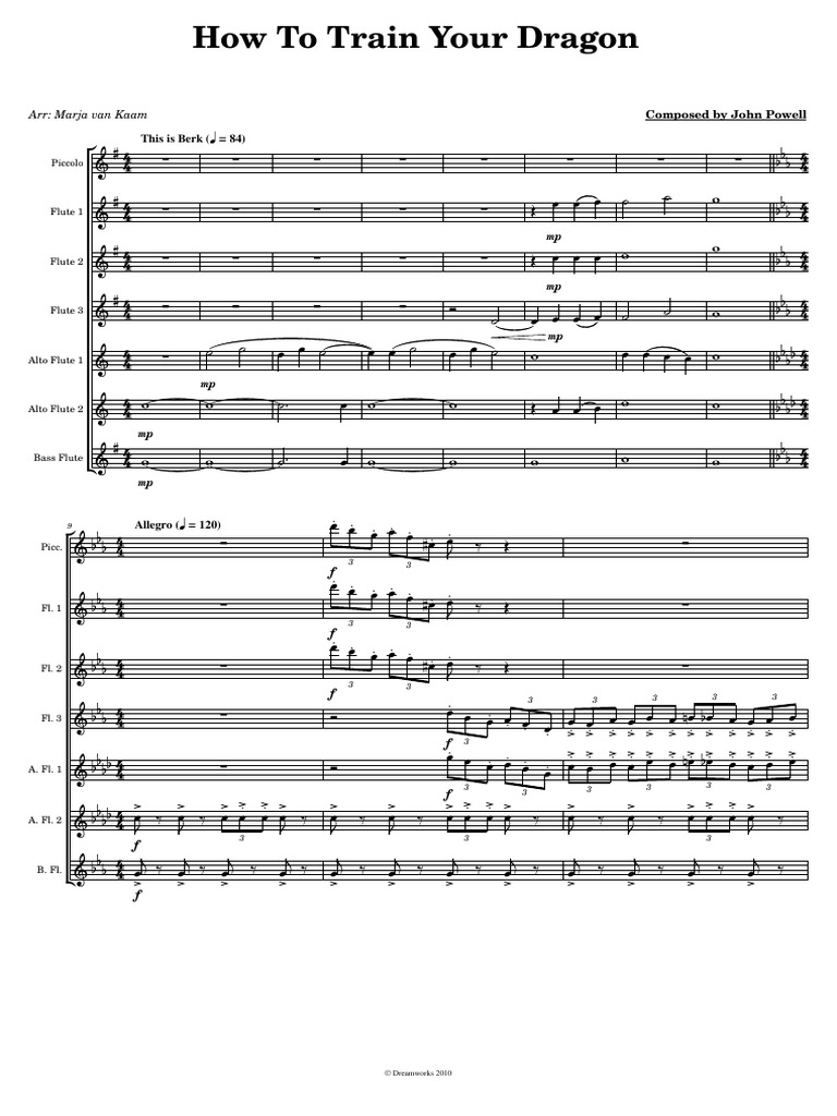 HTTYD Medley-Score - and - Parts | PDF | Musical Instruments | Woodwind ...