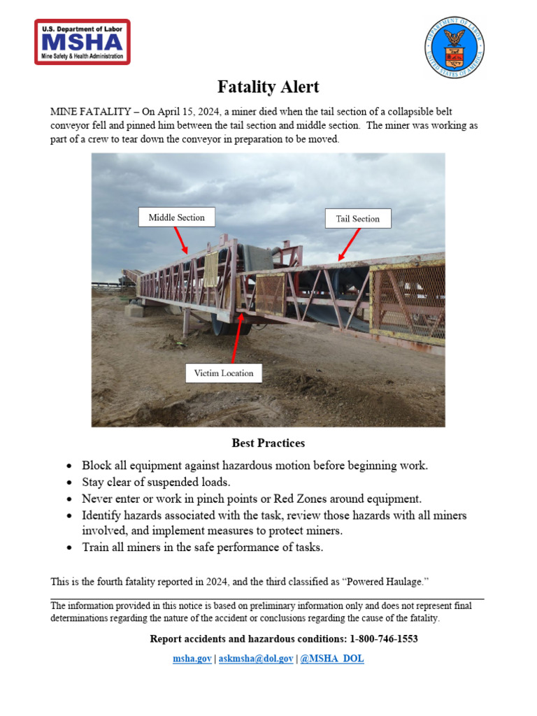 Fatality - Alert - April 15 2024 Fatality | PDF