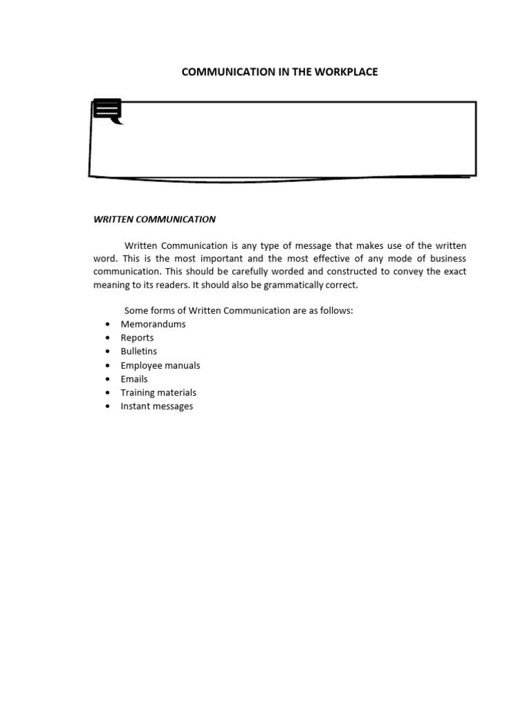 Communication in The Workplace | PDF | Job Interview | Memorandum