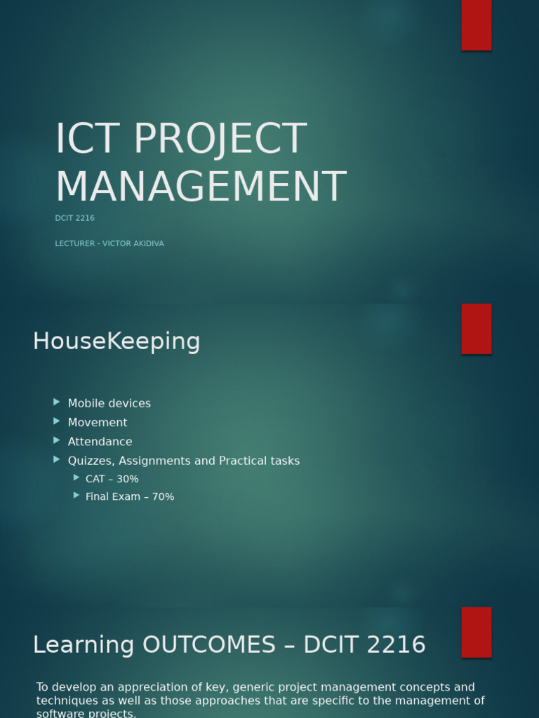 IT Project Management DCIT 2216 | PDF | Project Management | Business