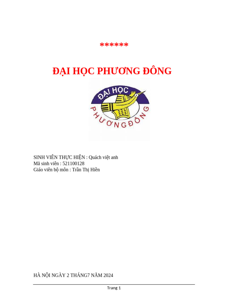 Đại Học Phương Đông | PDF