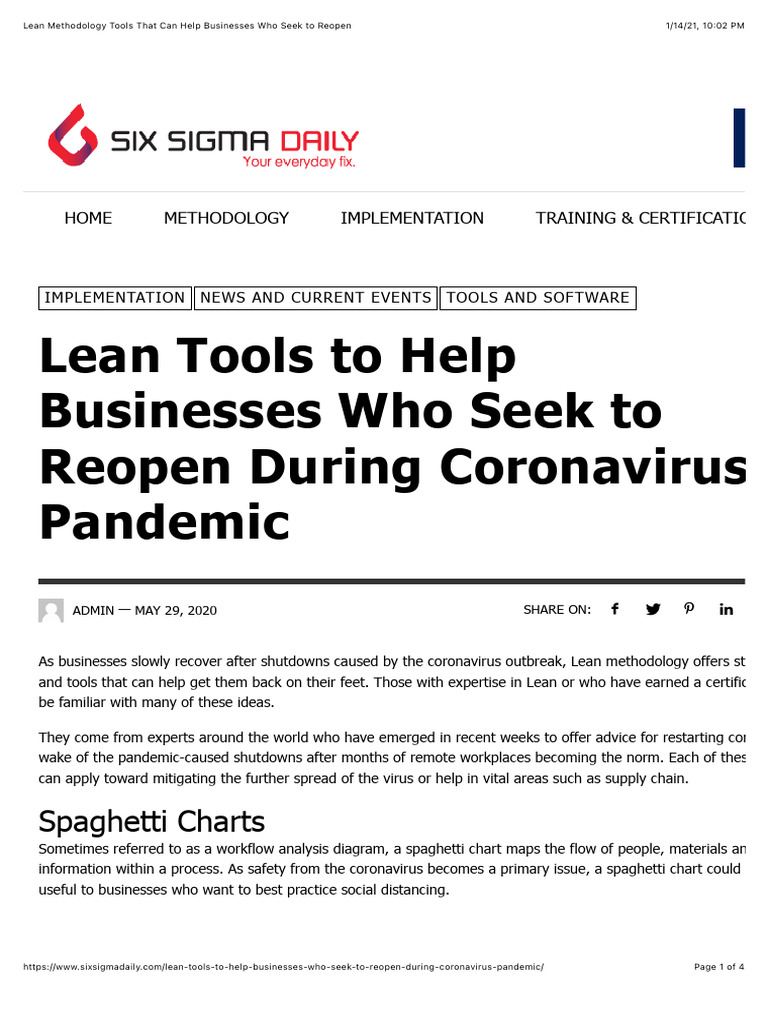 Lean Methodology Tools That Can Help Businesses Who Seek To Reopen | PDF | Lean Manufacturing ...