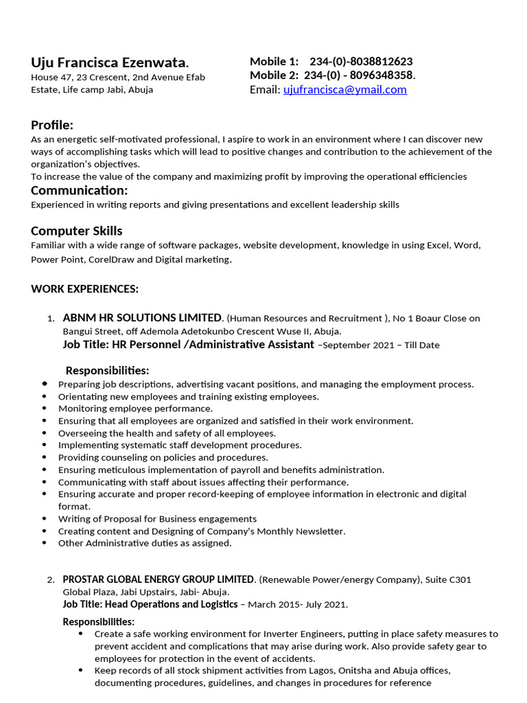 RESUME NEW For Job Application | PDF | Human Resources | Employment
