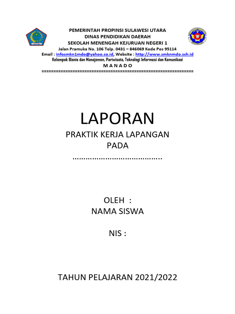 Laporan PKL SMK Negeri 1 Manado 2022 | PDF