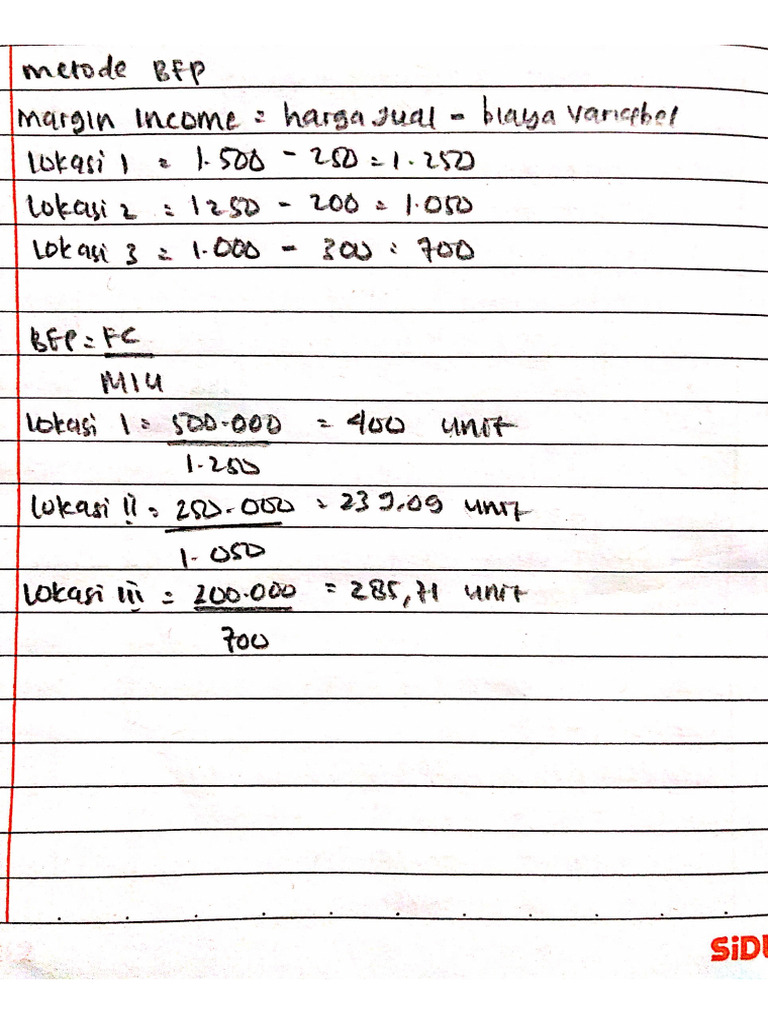 Metode BEP Nomor 6 | PDF