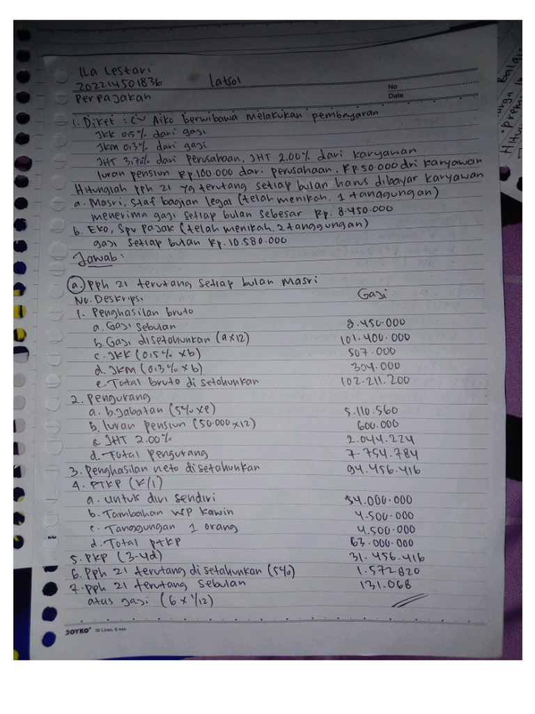 Ila Lestari - 202214501836 - Perpajakan | PDF