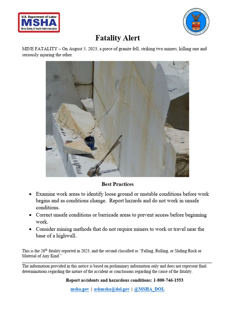 Mine Safety Alert | PDF