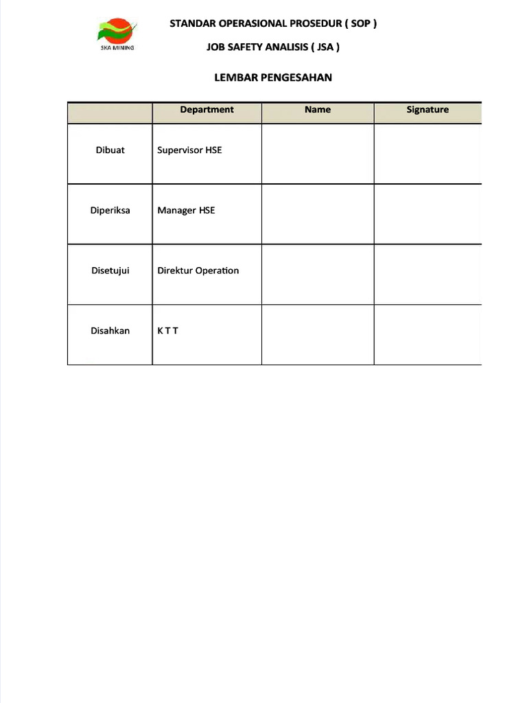 Sop Pembuatan Jsa | PDF