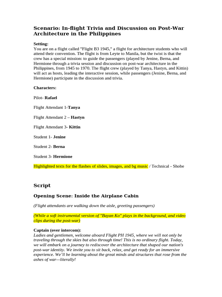 HOA Post-War Scenario & Script) | PDF