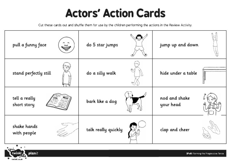 Actors' Action Cards-Black and White | PDF