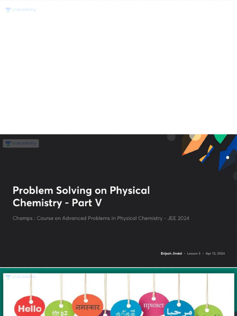 Problem Solving On Physical Chemistry Part V With Anno | PDF