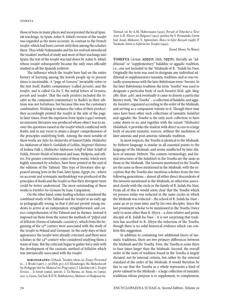 Encyclopedia Judaica Tosefta | PDF | Talmud | Judaism