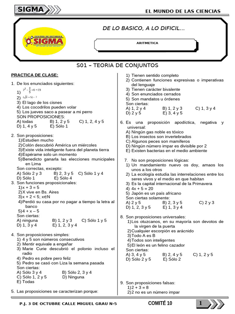 S01 - Proposiciones Logicas - Raz. Logico | PDF | Proposición