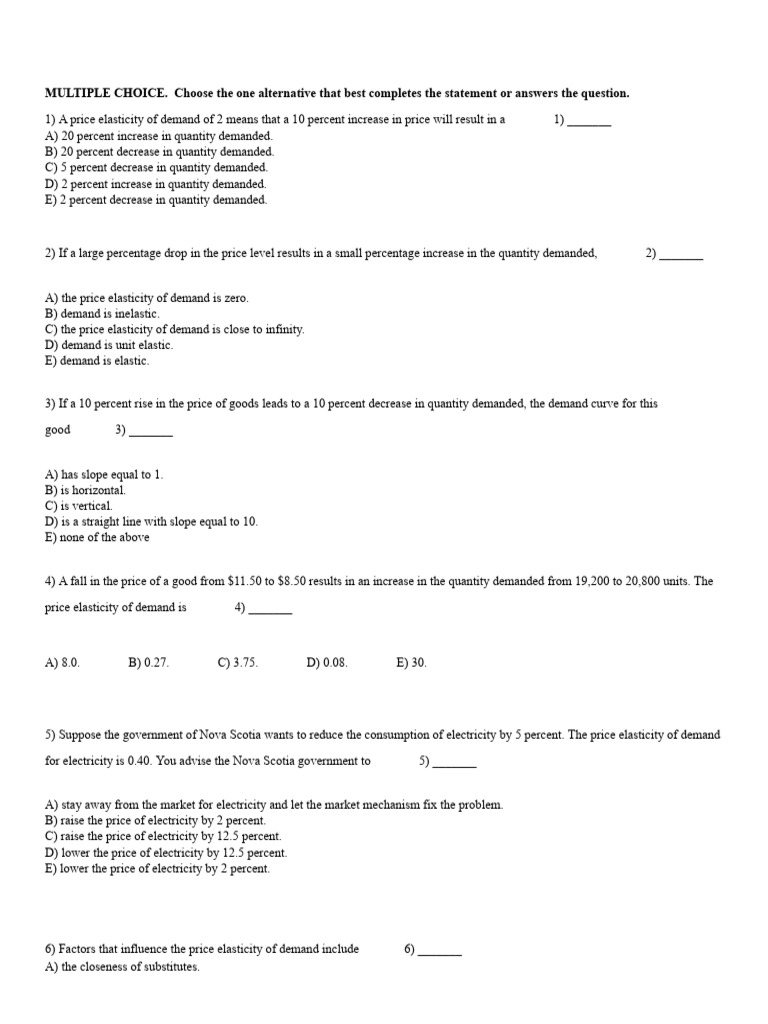Tutorial Questioons Chapter 3-15 | PDF | Elasticity (Economics) | Demand