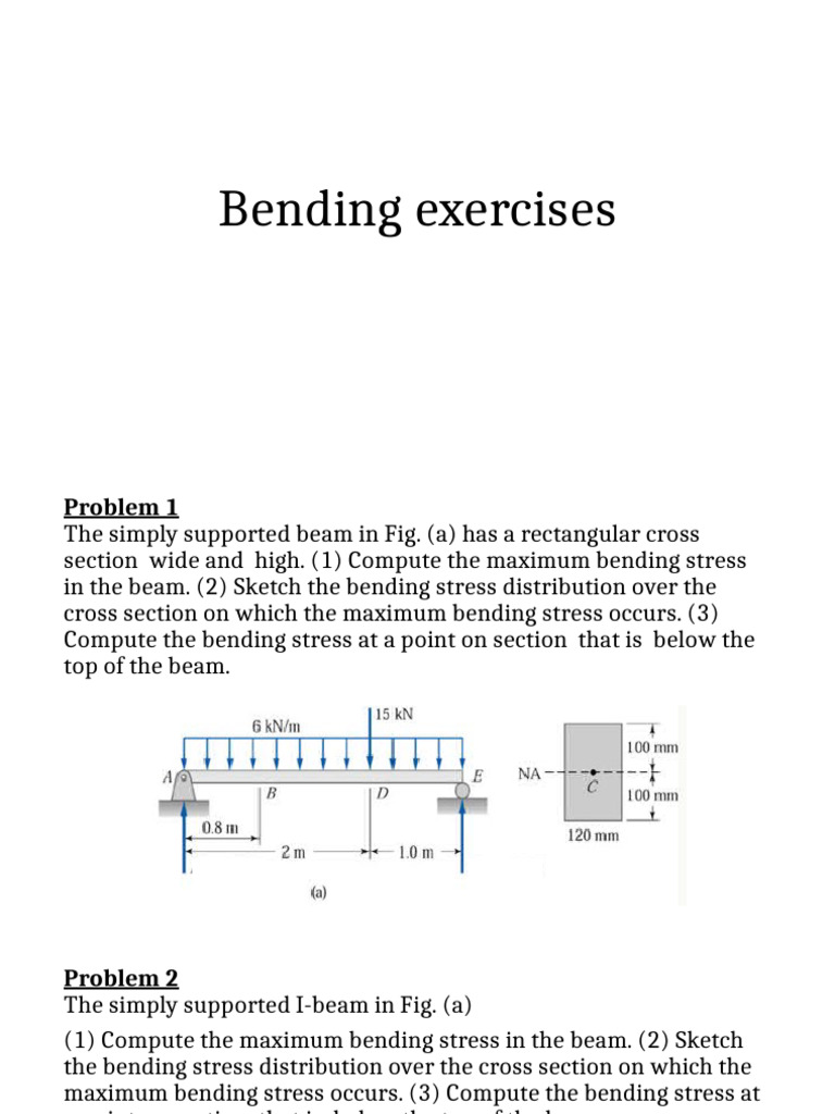 Bending Exercises (1) | PDF | Bending | Beam (Structure)