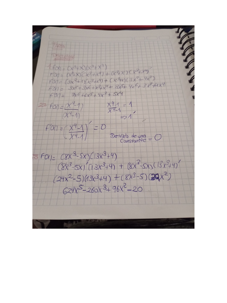 Derivadas Tarea de Caf 2 | PDF